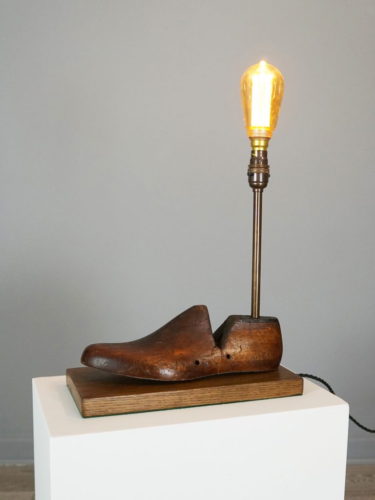 Upcycled Shoe Last Lamp - Casta Blue